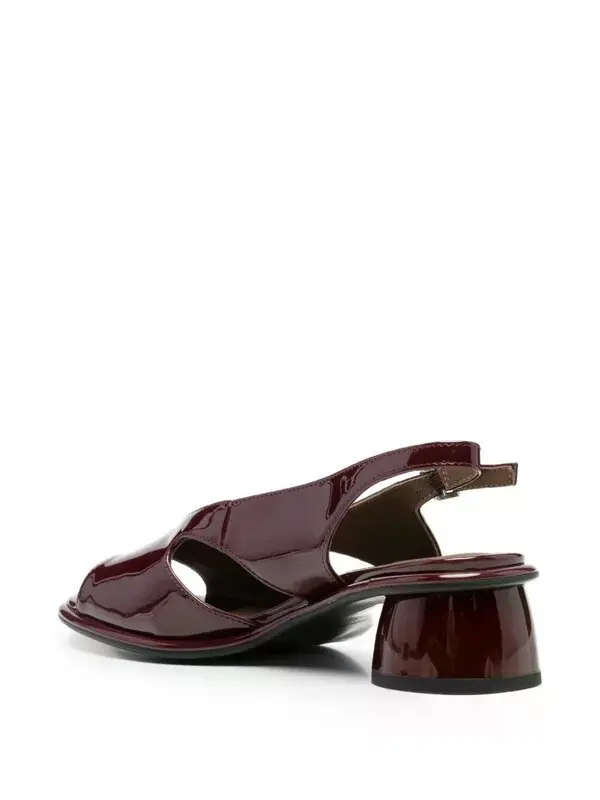 LINDA BAUMANN Patent-finish Slingback Sandals