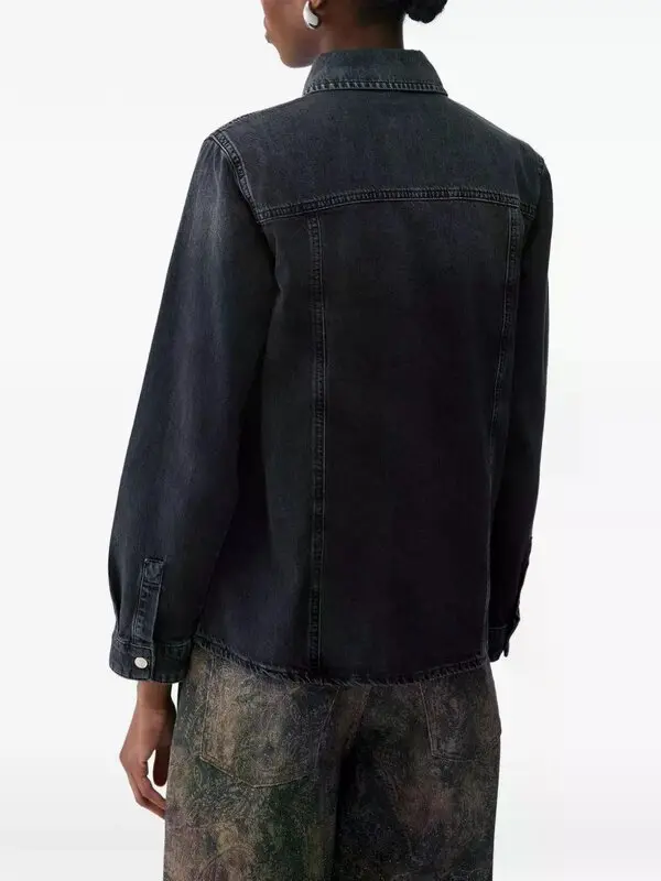 Liu Jo Slim Fit Denim Shirt With Embroidered Jewel Pockets