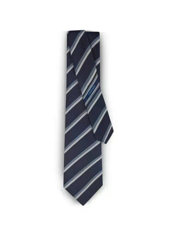 FERRAGAMO Regimental-jacquard Silk Tie - Blue