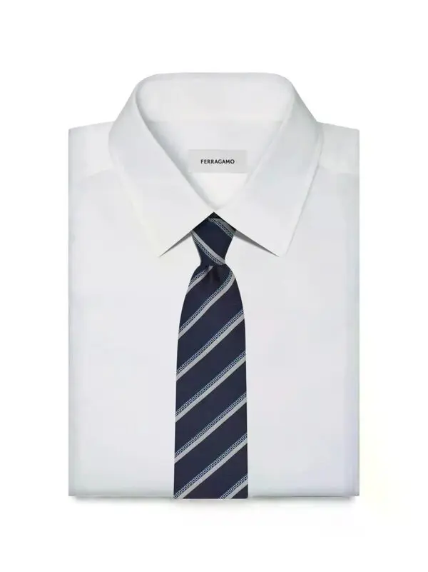 FERRAGAMO Regimental-jacquard Silk Tie