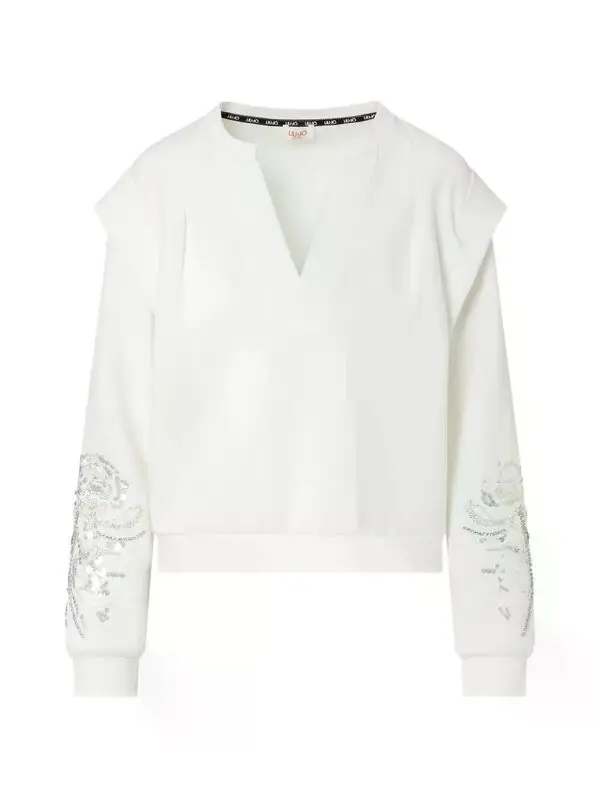 Liu Jo Sweatshirt With Jewel Embroidery - White