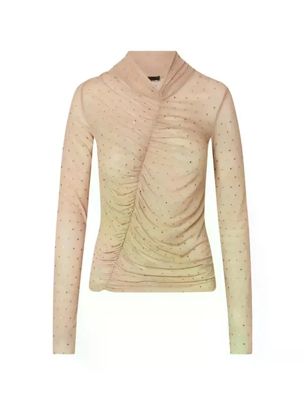 Liu Jo Full Rhinestone Tulle T-shirt - Neutrals