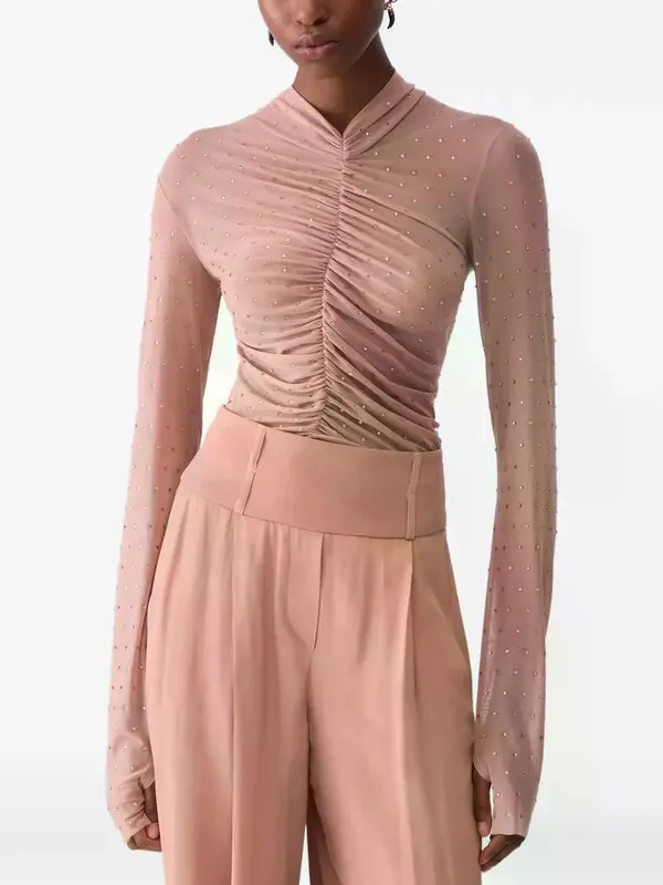 Liu Jo Rhinestone Embellished Tulle T-shirt