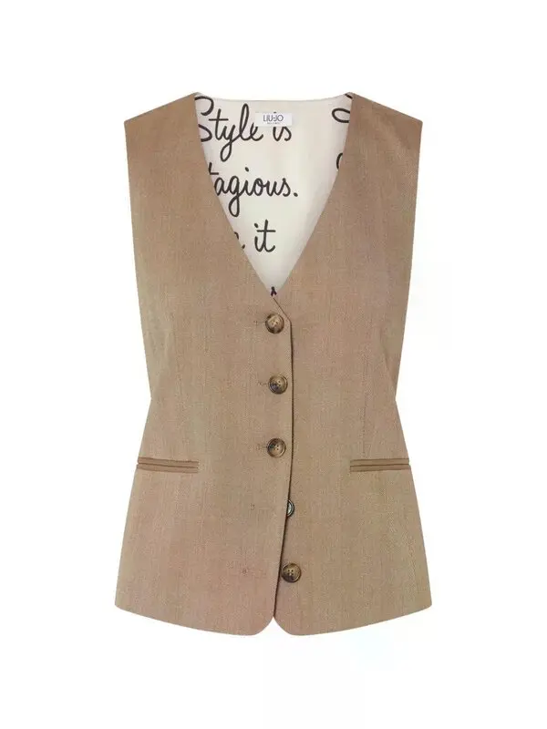 Liu Jo Gilet With Toggles - Neutrals