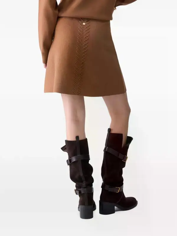 Liu Jo Knit Mini Skirt With Braided Details - Neutrals