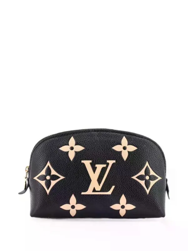LOUIS VUITTON Cosmetic Bicolor Monogram Empreinte Giant Pouch - Black