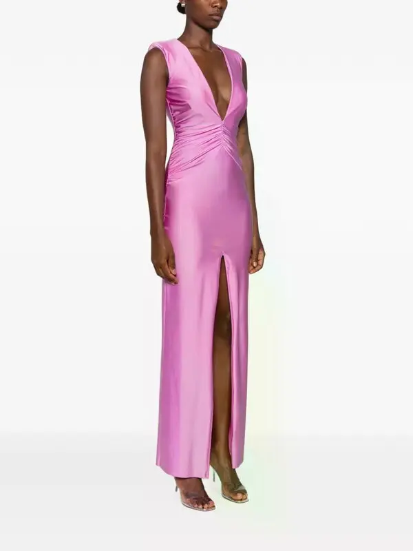 Amen Ruched V-neck Maxi Dress