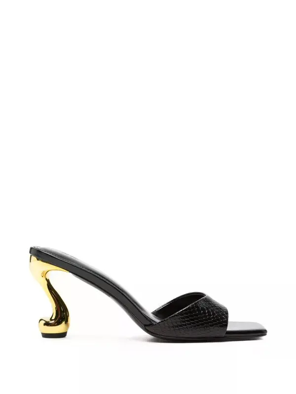 Jw Pei Hannah Snakeskin-effect Square Toe Sandals