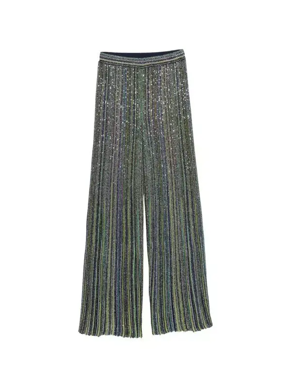 Missoni Sequin-embellished Striped Palazzo Pants - Blue