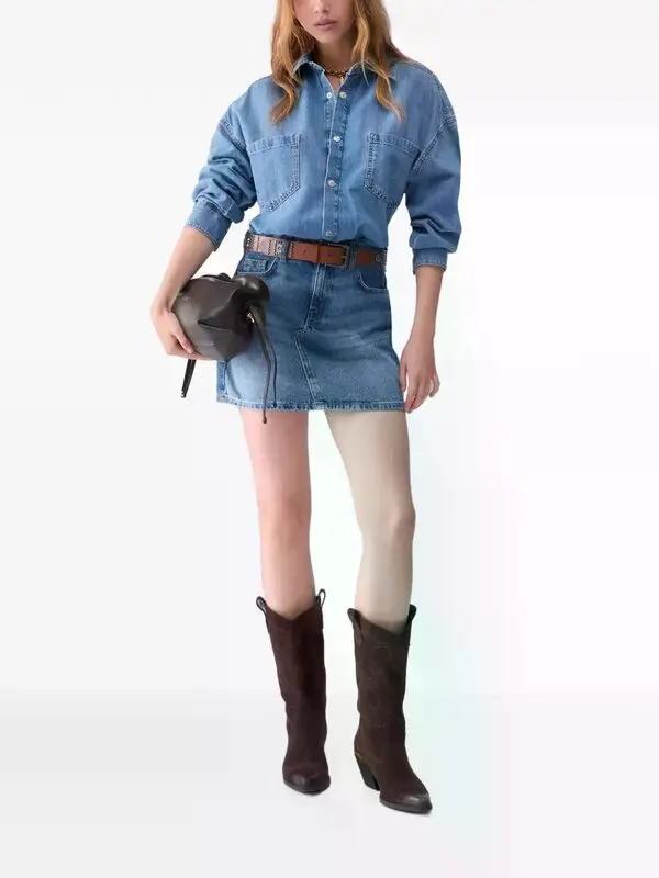 Liu Jo Short Denim Dress With Belt - Blue