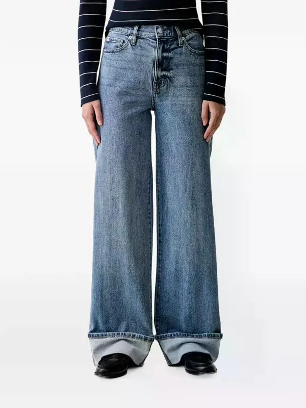 Dkny Faded Wide-leg Jeans - Blue