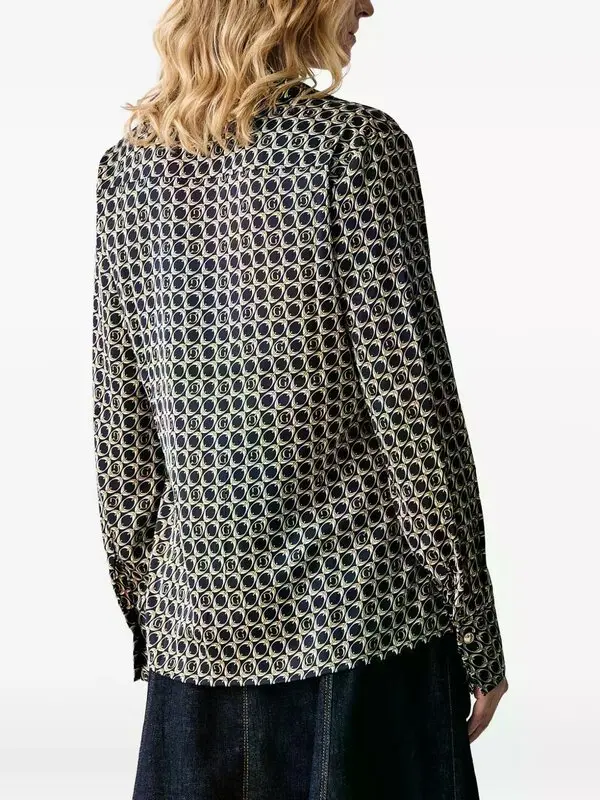 Guess Monogram-print Long-sleeve Blouse
