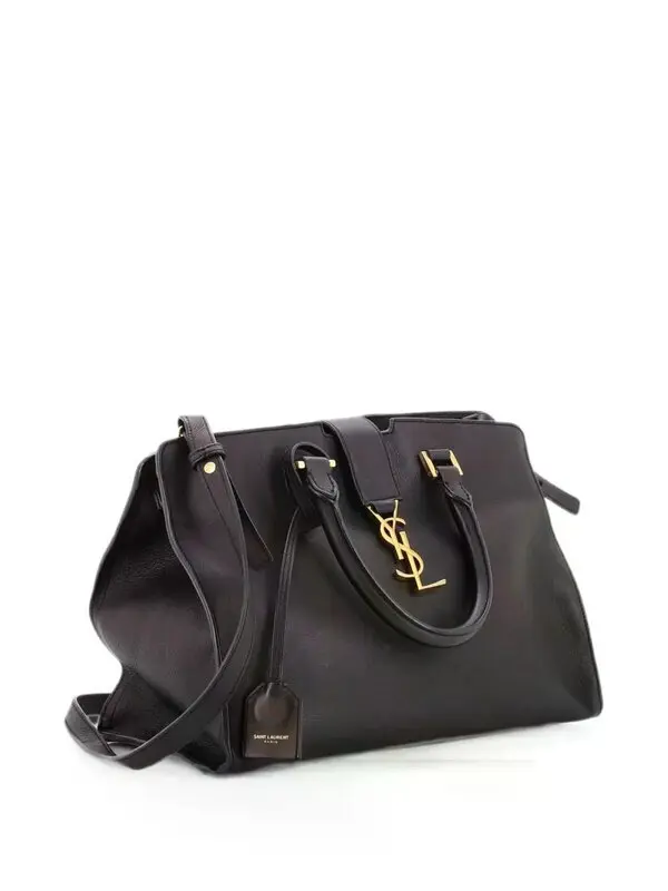 Saint Laurent Monogram Cabas Leather Small Satchel