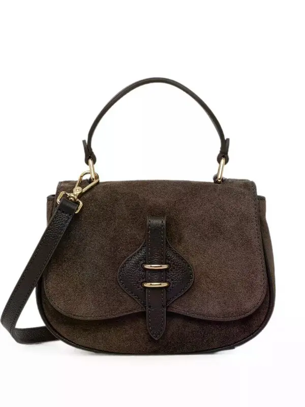 COCCINELLE Suede-panelled Leather Shoulder Bag - Brown