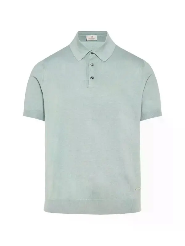 MANDELLI Short-sleeve Polo Shirt - Blue