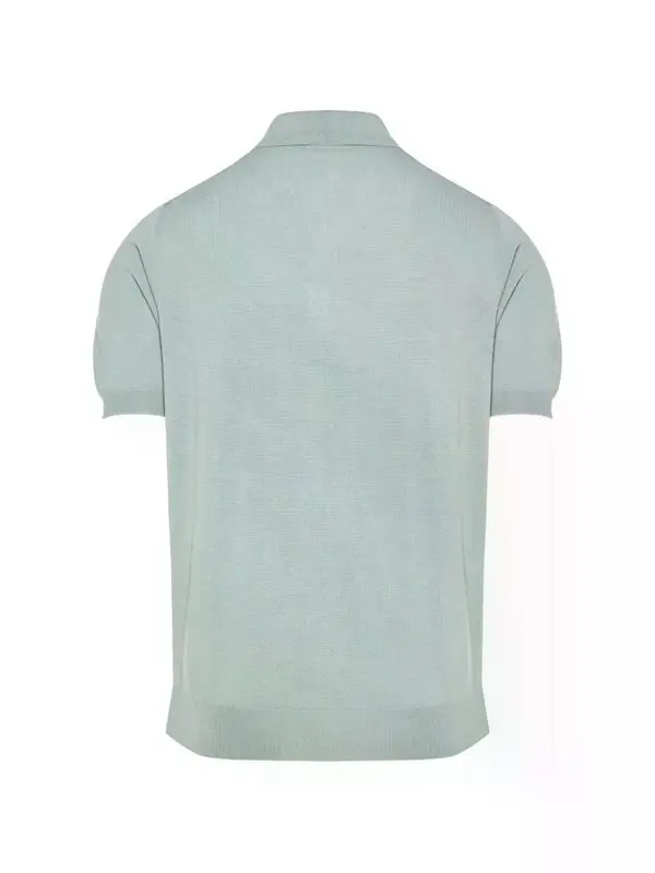 MANDELLI Short-sleeve Polo Shirt - Blue