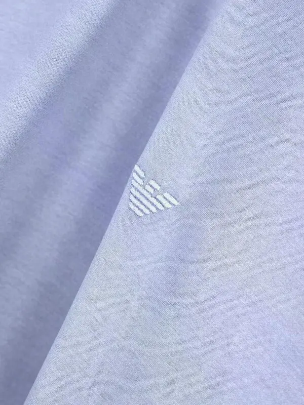 Emporio Armani Logo-embroidered Cotton T-shirt - Blue