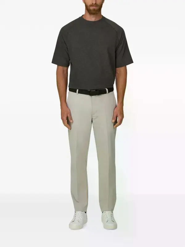Boggi Milano T-shirt In Piqué Cotton-blend Mélange B-tech - Grey