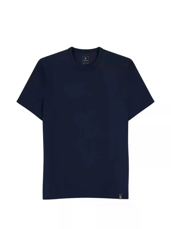 Boggi Milano T-shirt In Diagonal Cotton-blend Jersey B Tech - Blue
