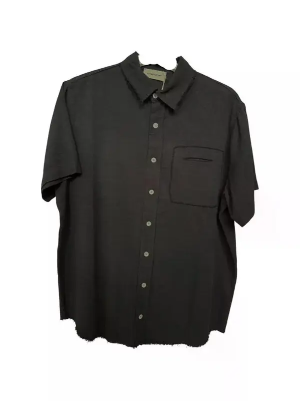 ATOMO FACTORY Frayed Short-sleeve Shirt - Black