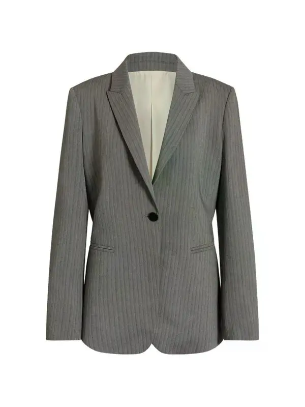 Alberta Ferretti Pinstripe Single-breasted Blazer - Grey