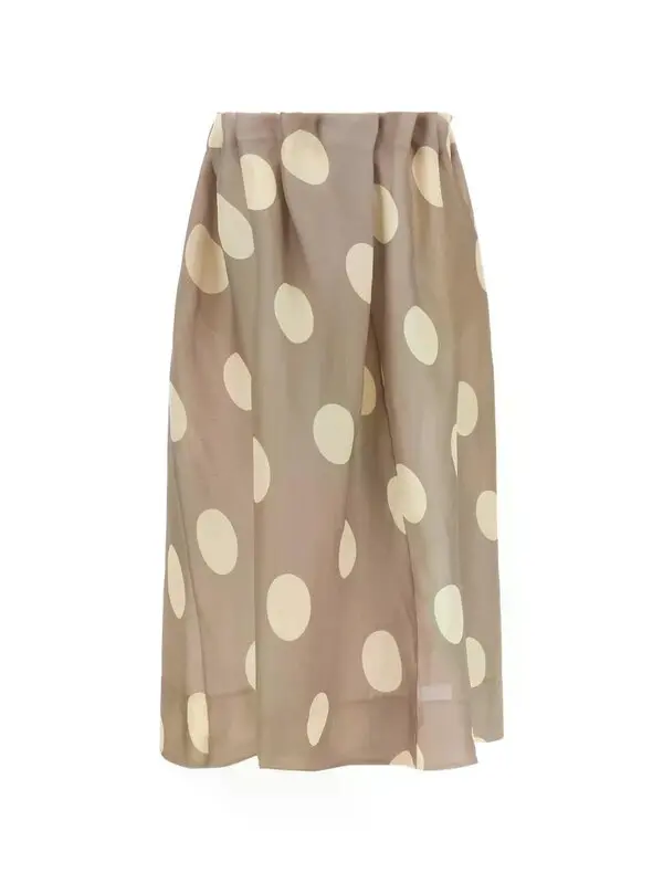 Khaite Riley Polka-dot Silk Maxi Skirt - Brown