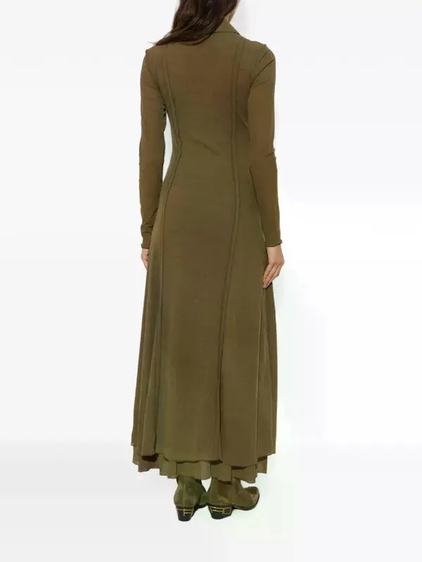 GANNI Tie-waist Button-down Maxi Dress - Green