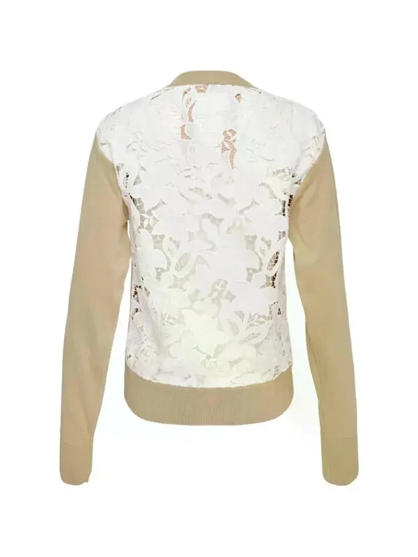 N°21 Lace-panelled V-neck Cardigan