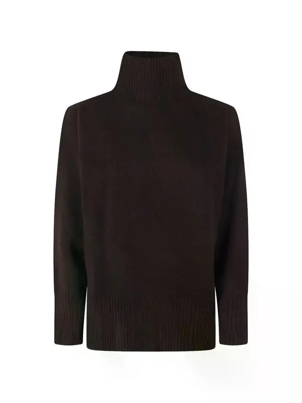 ROBERTO COLLINA Roll-neck Ribbed-trim Sweater - Brown