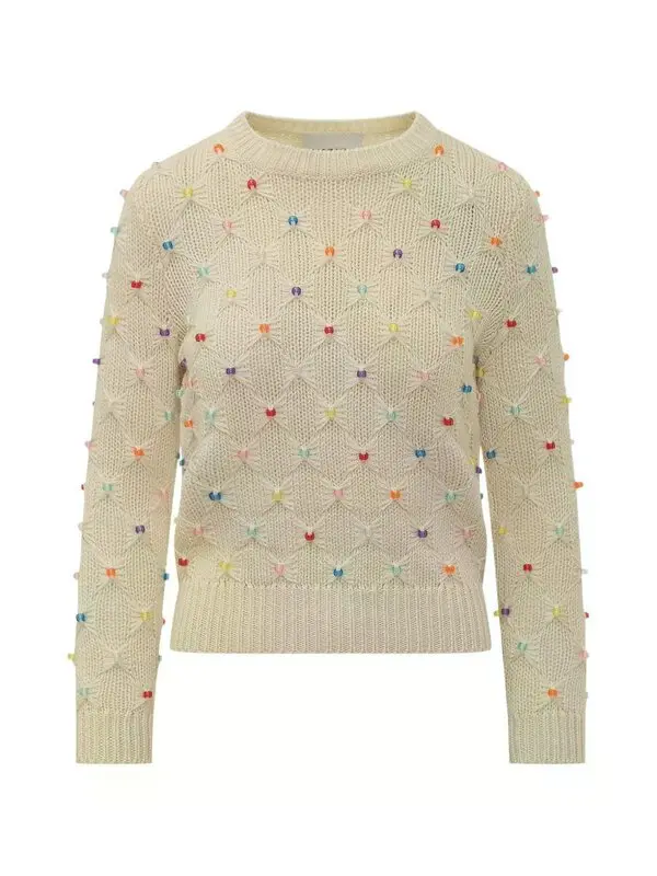 MARANT ETOILE Priyanka Bead-embellished Open-knit Sweater - Neutrals