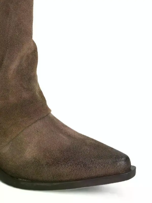 METISSE Distressed-effect Western Boots