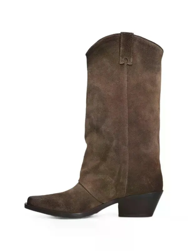 METISSE Distressed-effect Western Boots