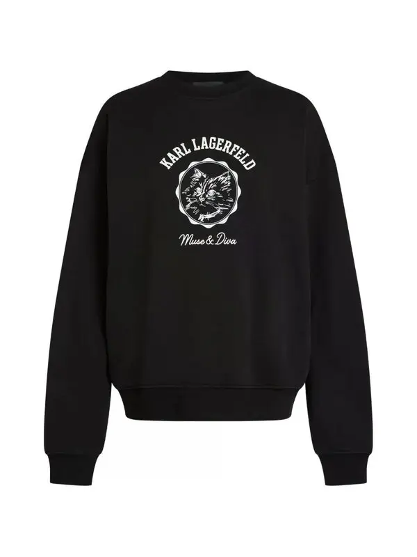Karl Lagerfeld Ikon Choupette Muse Sweatshirt - Black