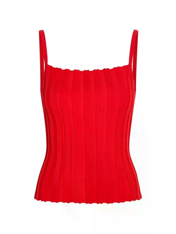 Staud Ribbed-knit Tank Top - Red