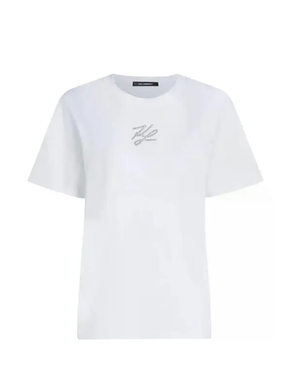 Karl Lagerfeld Rhinestone Autograph T-shirt - White