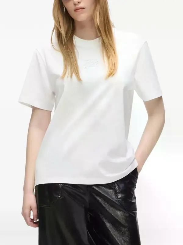Karl Lagerfeld Rhinestone Autograph T-shirt - White