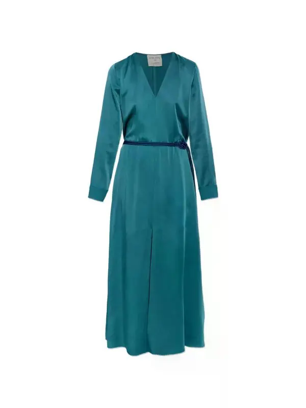 FORTE_FORTE Belted V-neck Maxi Dress