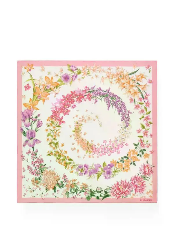 FERRAGAMO Floral-print Scarf - Neutrals