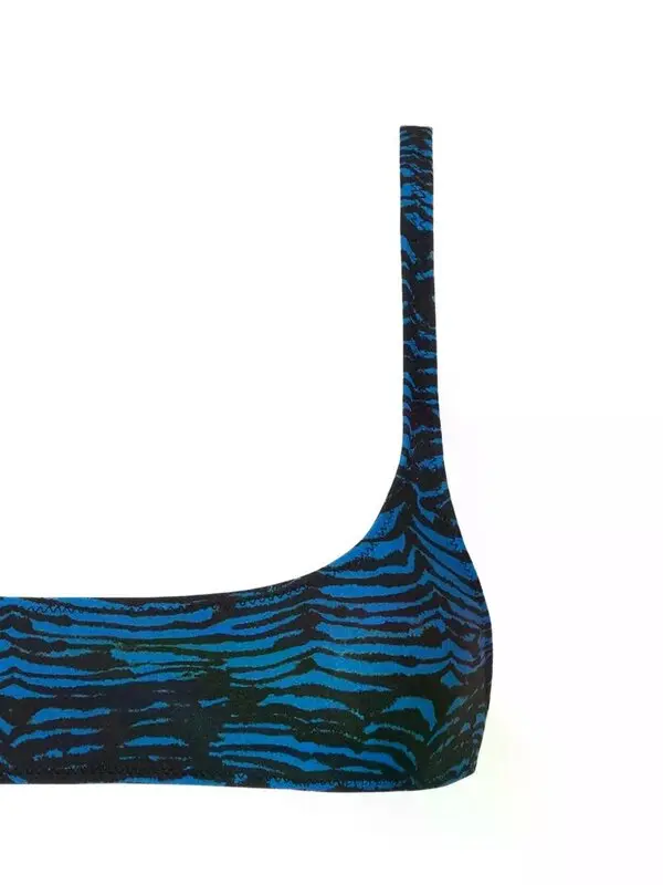 TROPIC OF C Tiger Print Scoop Neck Bikini Top