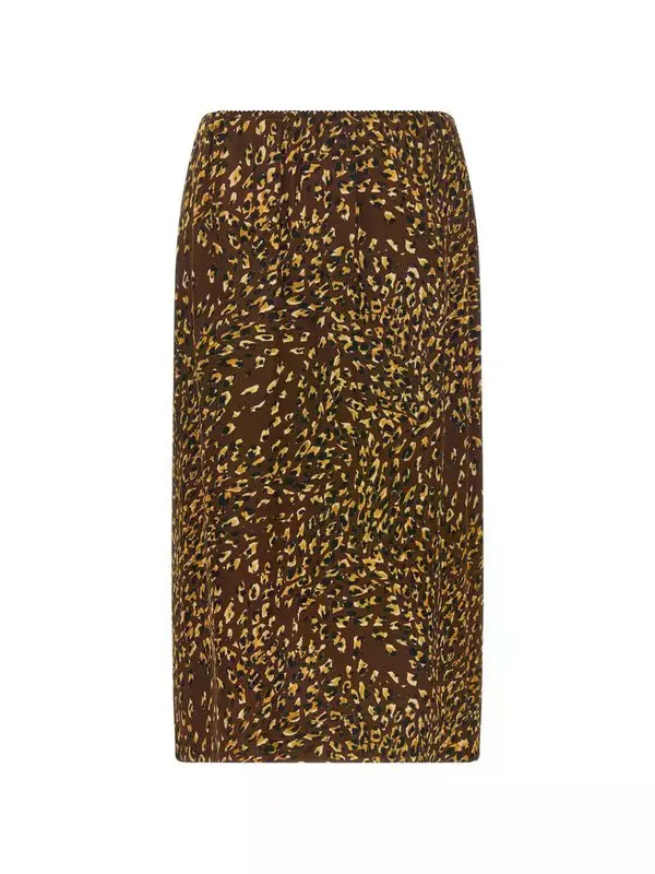 TWINSET Animal-print Midi Skirt - Brown
