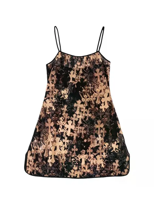 Chrome Hearts Cross-print Mini Dress - Black