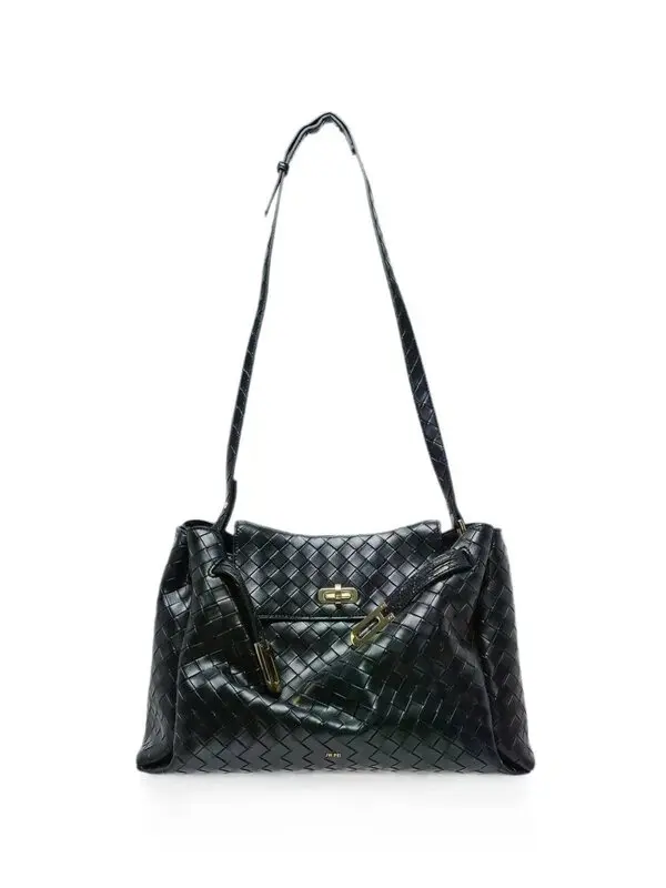 Jw Pei Large Rhea Woven Shoulder Bag - Black