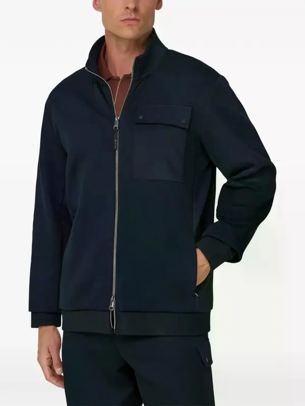 Boggi Milano Full-zip Sweatshirt In Cotton Blend Scuba B Tech