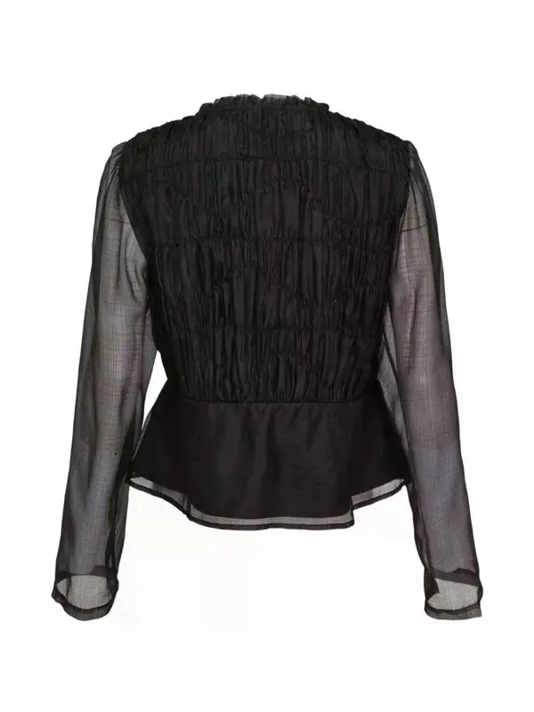 RENLI SU Smocked Sequin-embellished Blouse - Black