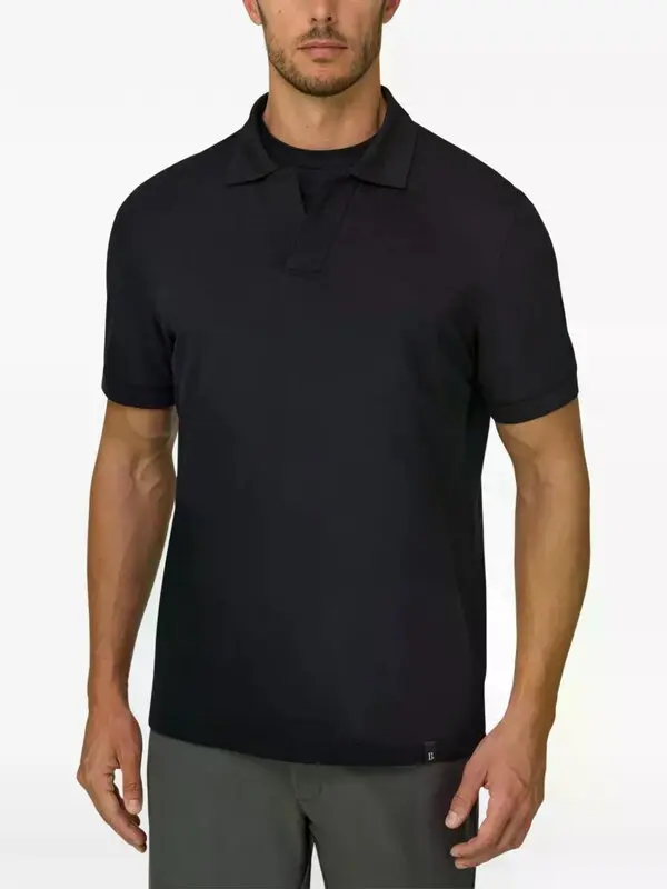 Boggi Milano Polo In Stretch Cotton Blend Piqué Cool Jade-fresh