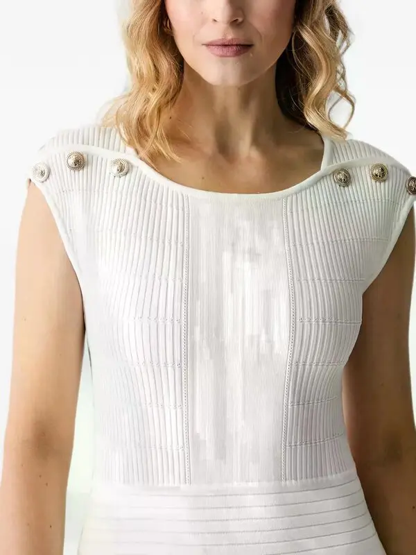 Guess Button-detail Knitted Midi Dress