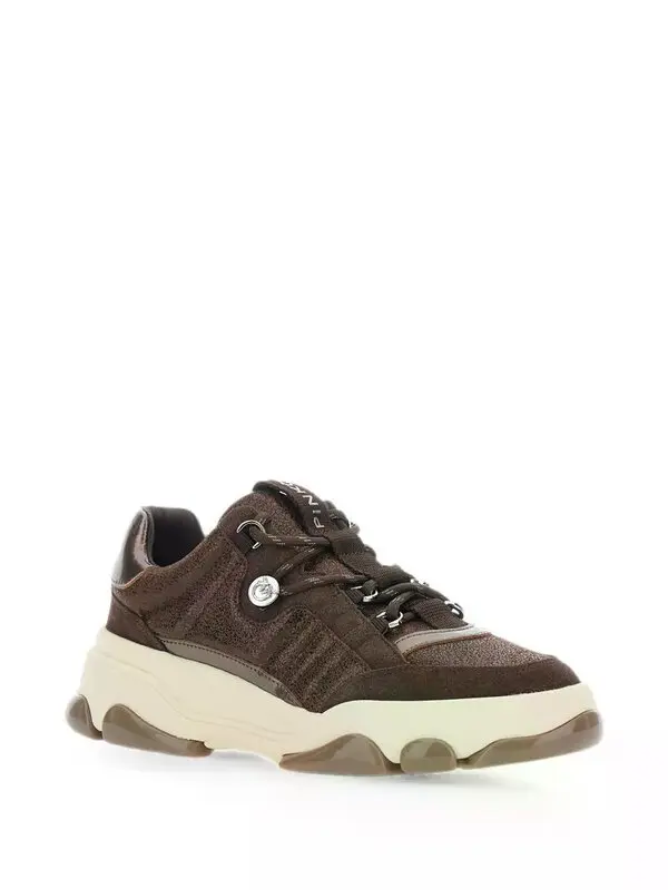 Pinko Crackle-effect Panelled Sneakers