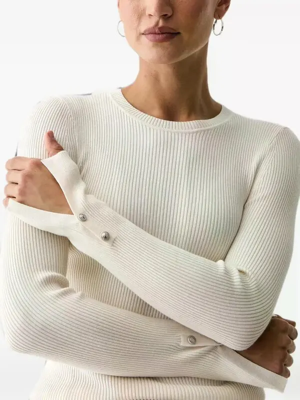 Guess Ellie Ribbed Button-cuff Sweater
