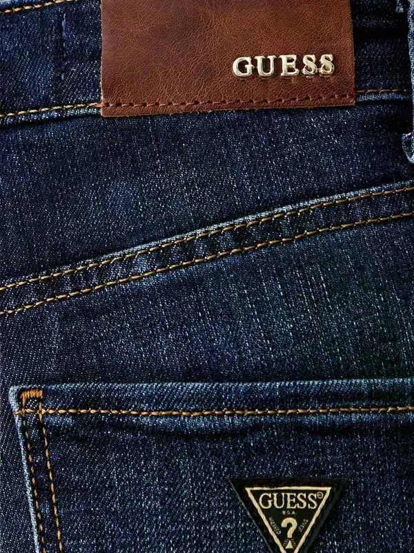 Guess Logo Plaque Straight-leg Jeans