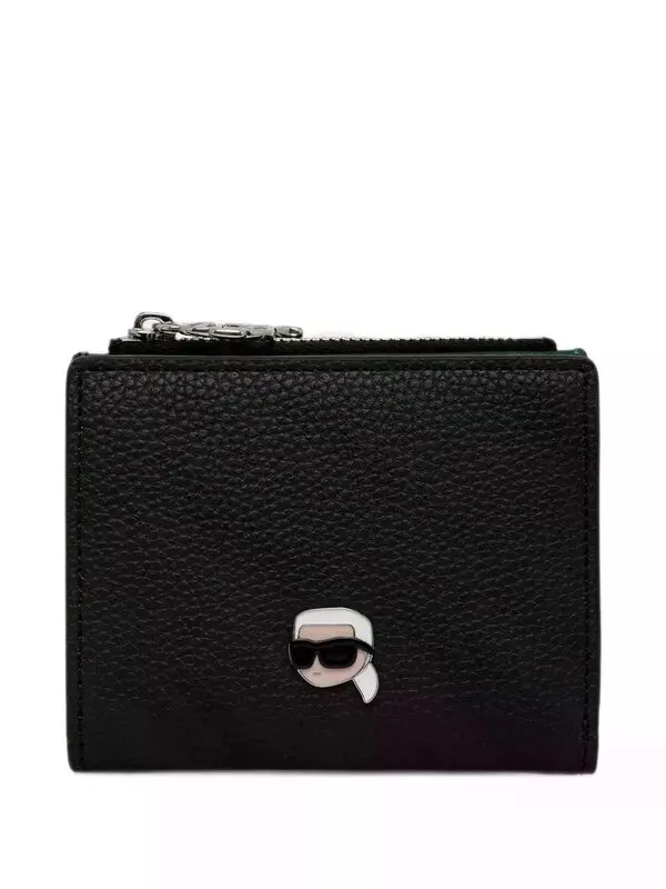 Karl Lagerfeld Ikon Pebble Small Bifold Wallet - Black